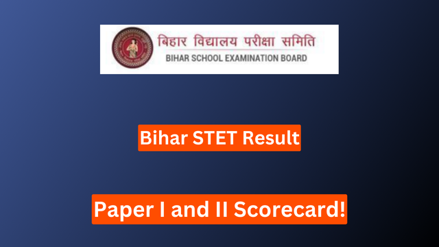 Bihar STET Result 2024 – Paper I and II - STET e-certificate